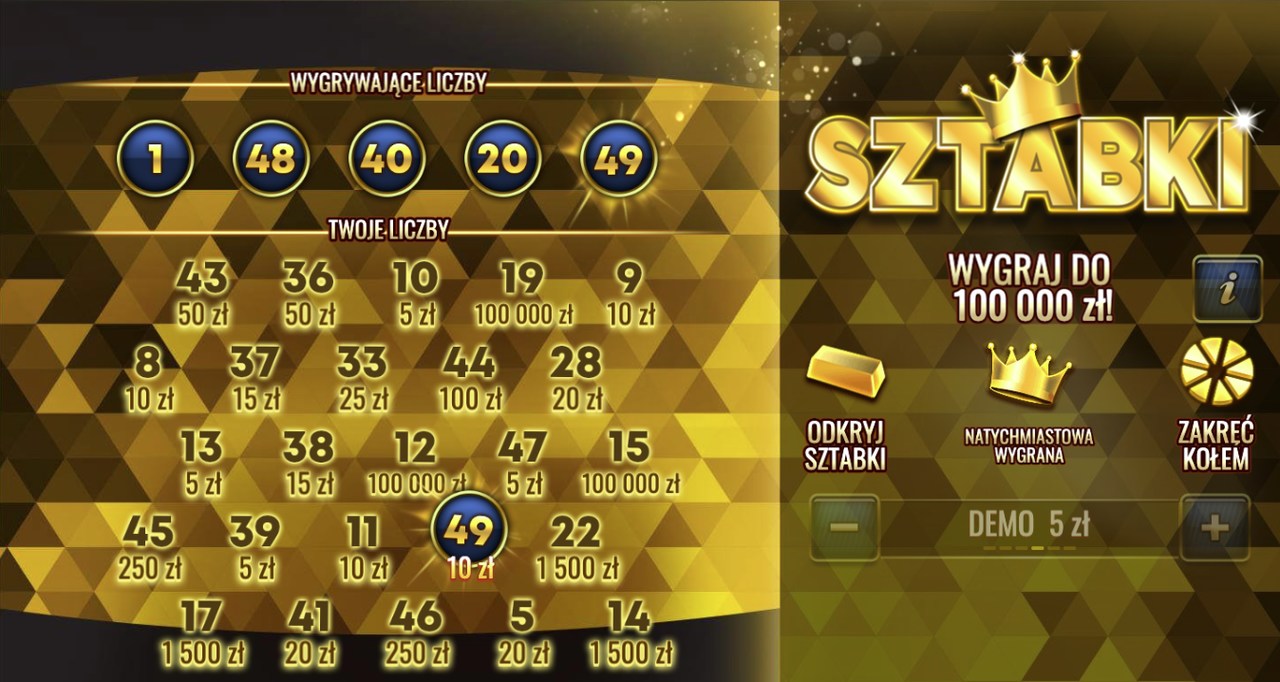 Sztabki Lotto | Gierki Lotto znajdź milion w sztabkach złota
